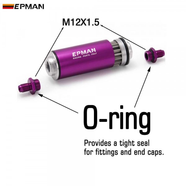 Fuel Filter, 100 Micron, 6AN, 8AN, 10AN, 8.6mm, Fittings