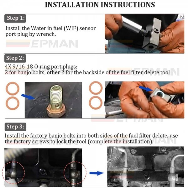 EPMAN Performance Engineering Fuel Filter Delete Tool Bypass Kit For ...