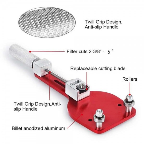 EPMAN Oil Filter Cutter Tool Red For Filter Cutting Range From 2-3/8 to ...