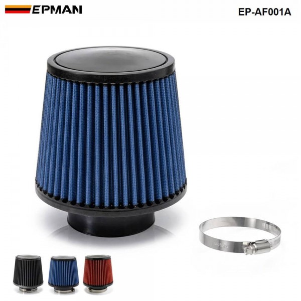 EPMAN Air Intake Filter 3" 76mm Height High Flow Cone Cold Air Intake ...