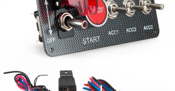 4in1 Carbon Fiber Panel Racing Car Engine Start Push Ignition Switch ...