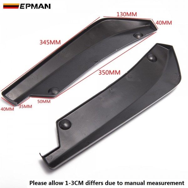 EPMAN -1Pair Carbon Fiber Universal Car Rear Bumper Lip Splitter ...