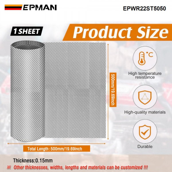 EPMAN 25SHEETS/CARTON Exhaust Heat Shield Automotive Embossed SS304 ...