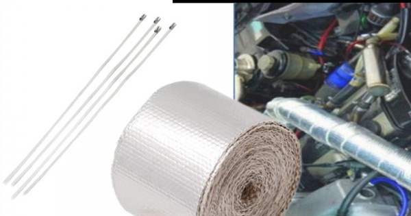 EPMAN 5M x 2" Fiber Glass Heat Reflective Insulation Tape Heat Sound ...