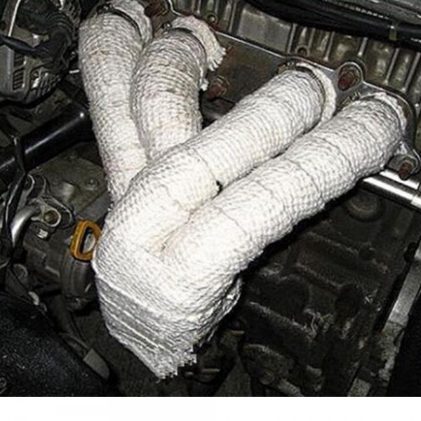 EPMAN White Turbo Manifold Heat Exhaust Thermal Wrap Tape & Stainless ...