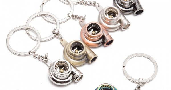 Metal Car Parts Model Key Chain Engine Turbocharger Keyring YSK04