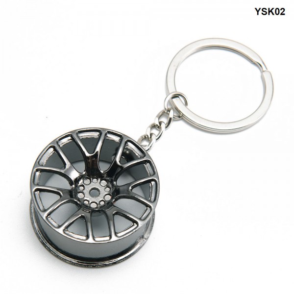 Wheel Rim Model Mini Tyre Car Keychain Keyring Creative Auto Part Model ...