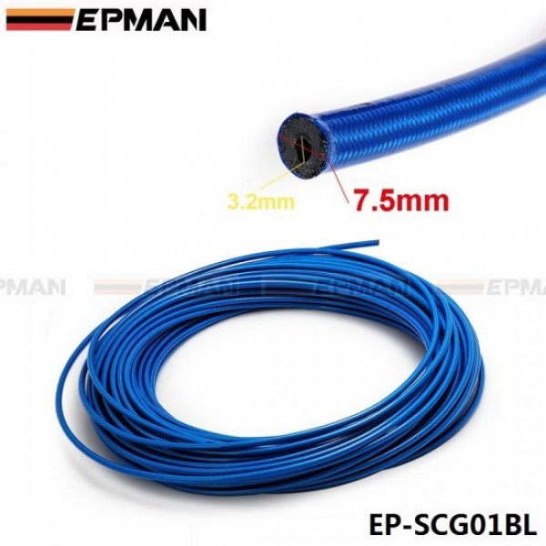 EPMAN 50m Stainless Steel Braided Brake PTFE Nylon+SS Hose Line AN -3 ...