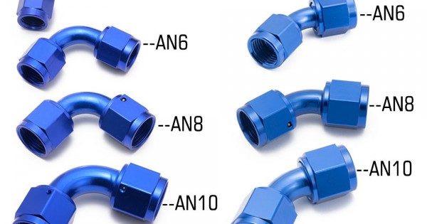 EPMAN 10PCS AN4 AN6 AN8 AN10 90 Degree 45 Degree Swivel Female To ...